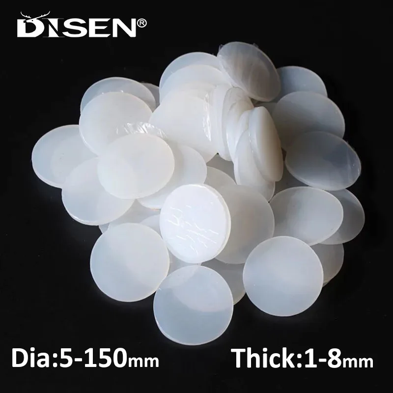 1-2-5PCS-Dia5-150mm-White-Round-Silicone-Rubber-Sheet-Flat-Solid-Seal ...