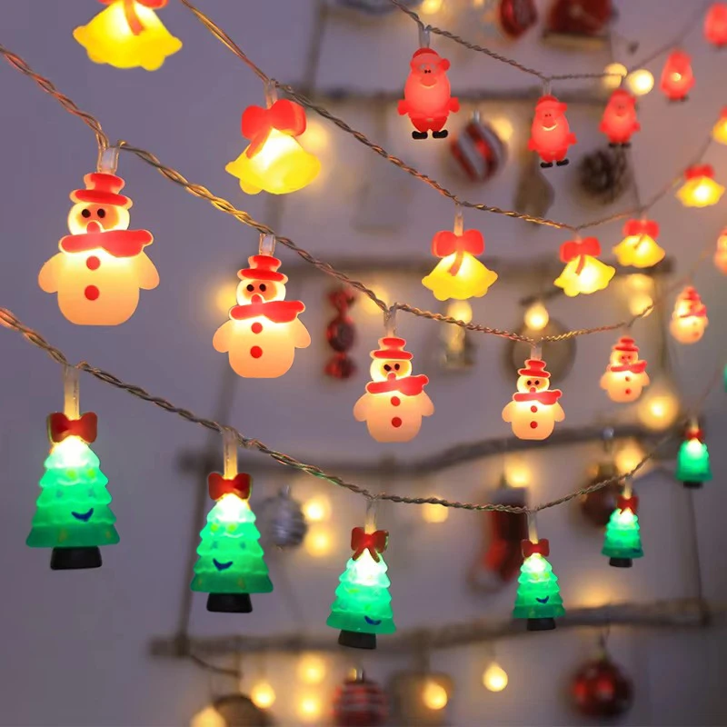 1.5/3M Christmas LED String Light Santa Claus Snowman Xmas Tree ...