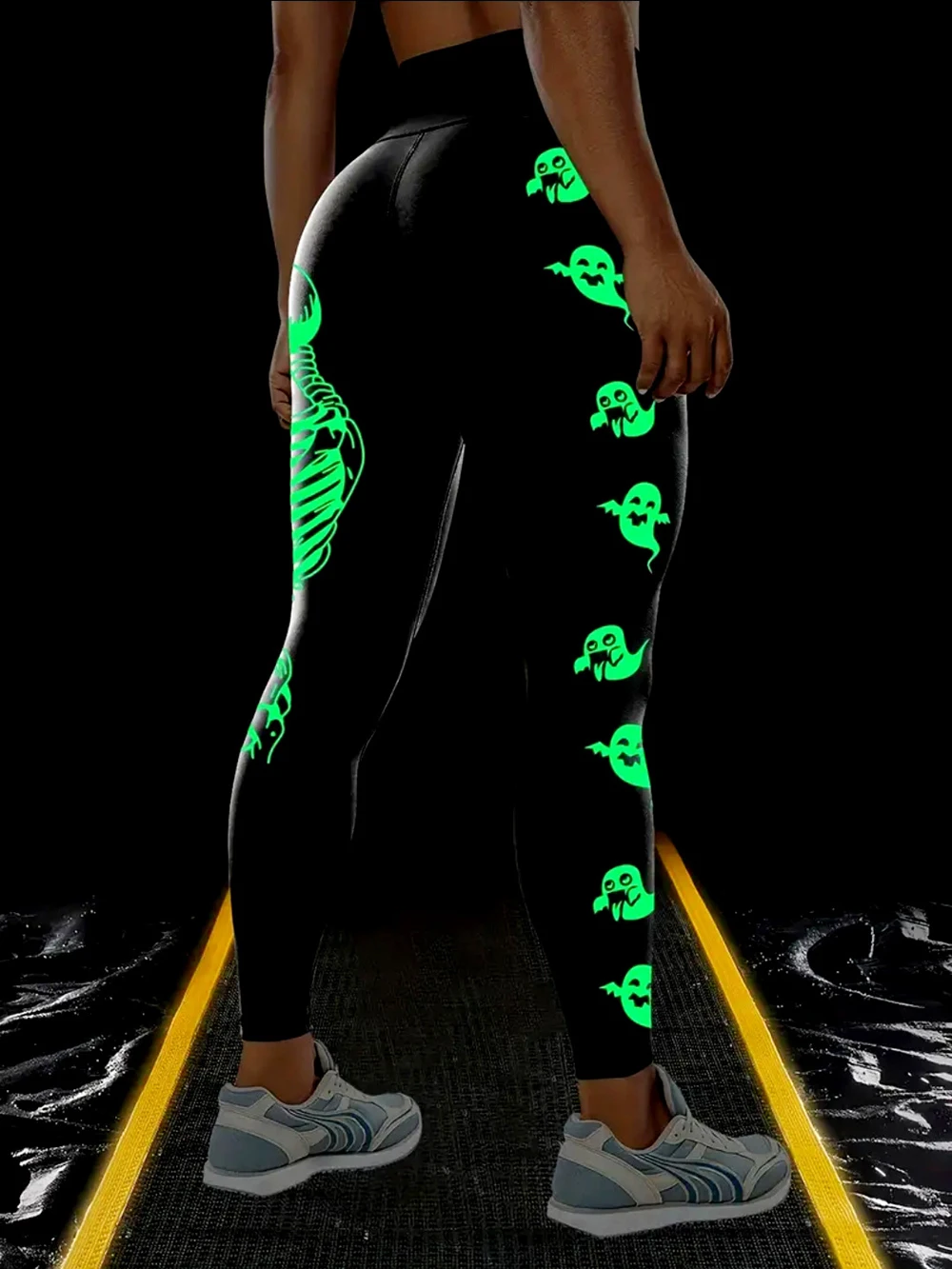 Women's New Glow-In-The-Dark Yoga Pants Outdoor Sports Running Fitness ...