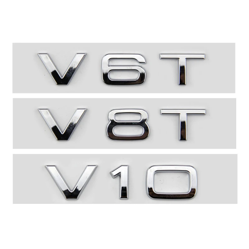 3d-ABS-Car-Letters-V10-V8T-V6T-Logo-Car-Fender-Side-Emblem-Badge-Decal ...