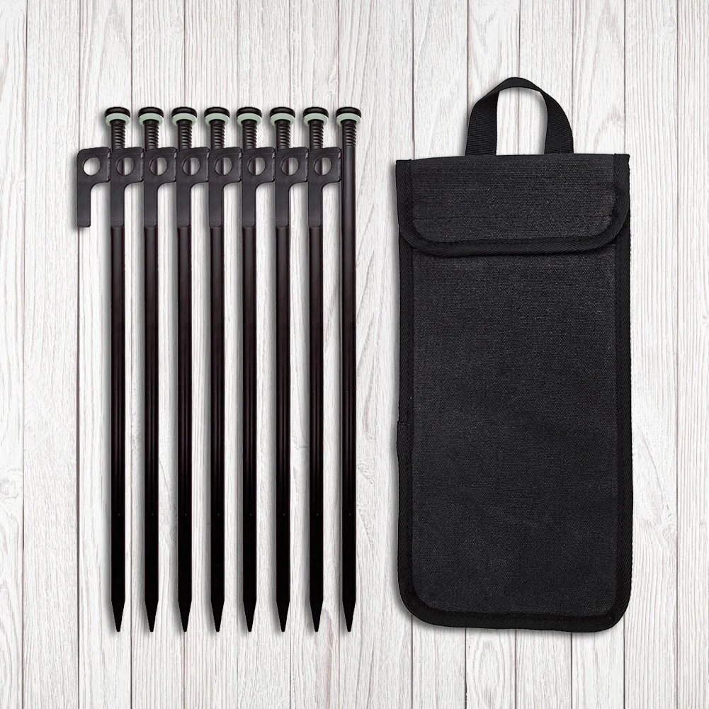 4-8Pcs-Tent-Stakes-Forged-Steel-Tent-Pegs-Heavy-Duty-Ground-Anchors ...