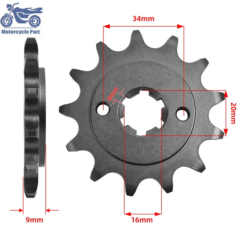 520-13T-520-Chain-13T-Motorcycle-20CrMnTi-Front-Sprocket-Silent ...