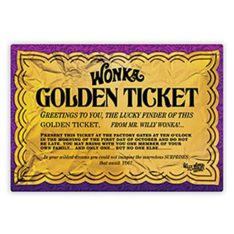 Wonka Bar Golden Ticket Real