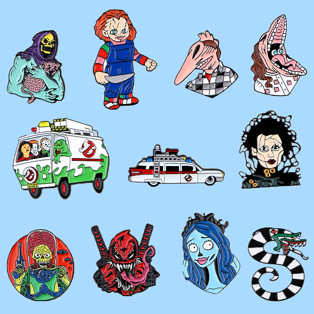 Horror Movie Enamel Pins | Horror Movi Enamel Pin | Badges Horror ...