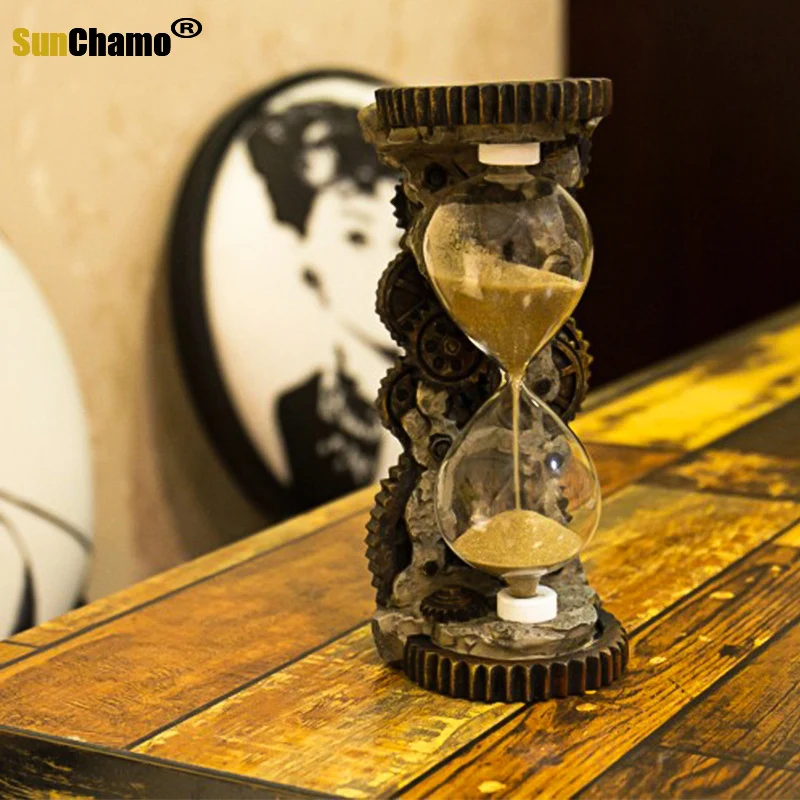 Creative-Home-Decoration-Gear-Time-Hourglass-Craft-Gift-Metal-Color ...