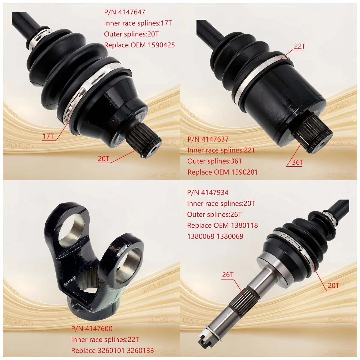 CV JOINT KIT for Polaris SPORTSMAN 300 & SPORTSMAN 335 3260101 3260133 ...
