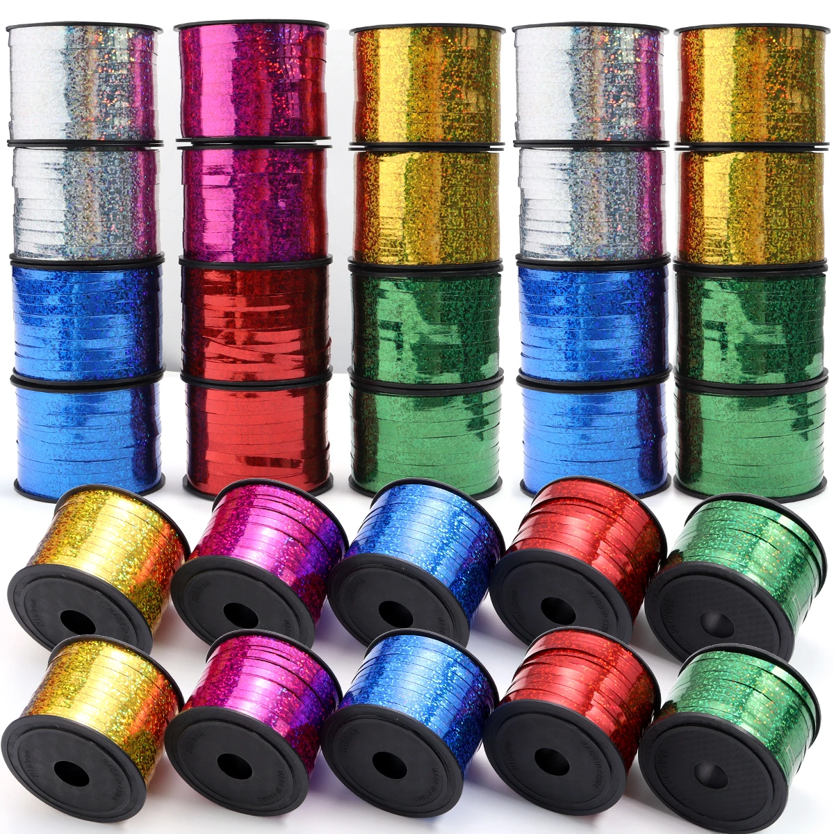100yards-roll-Plastic-Laser-Ribbon-5mm-Rainbow-Balloon-Ribbons-for-Cake ...