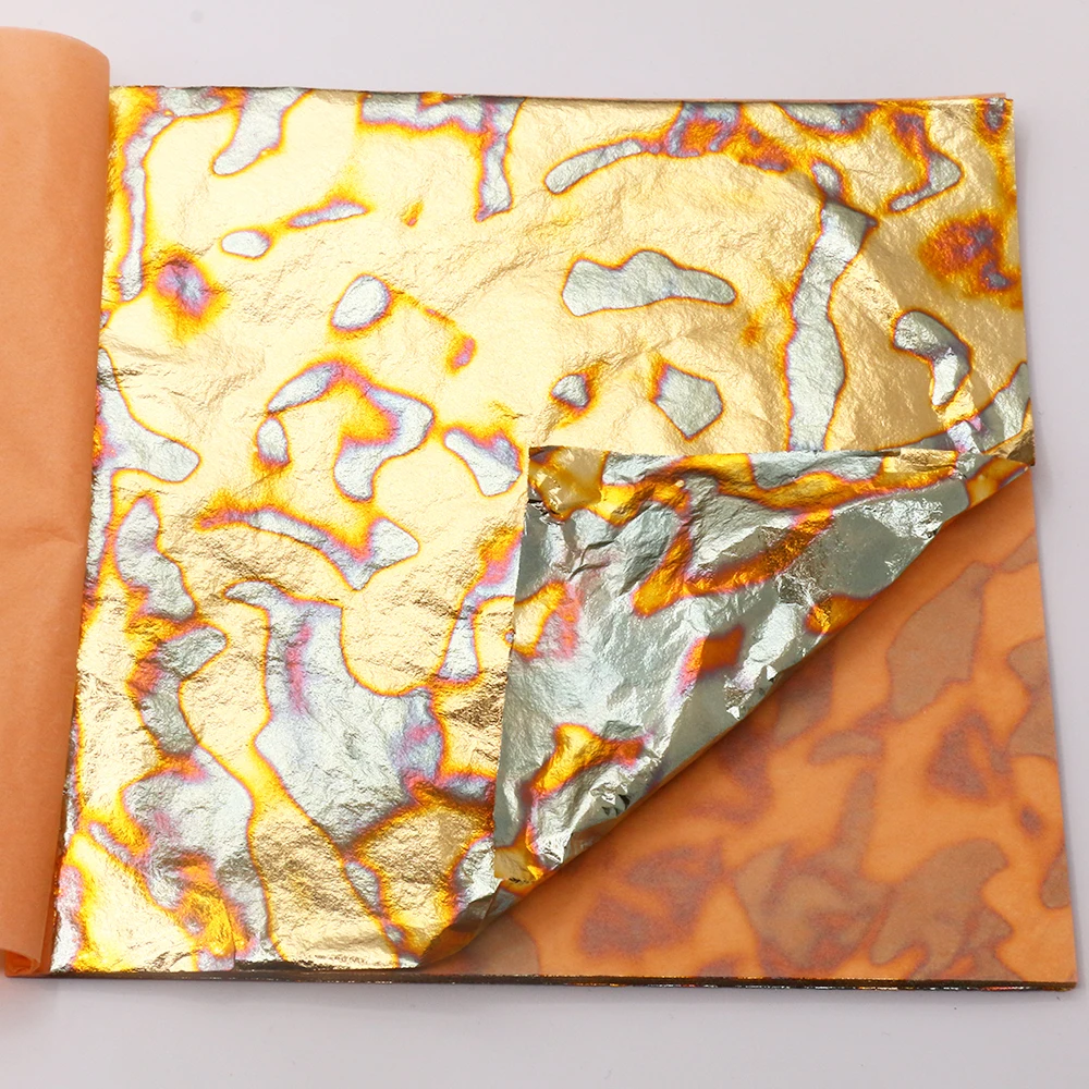 25pcs-pack-14cm-Colorful-Variegated-Gold-Leaf-Foil-Red-Copper-Foil-for ...