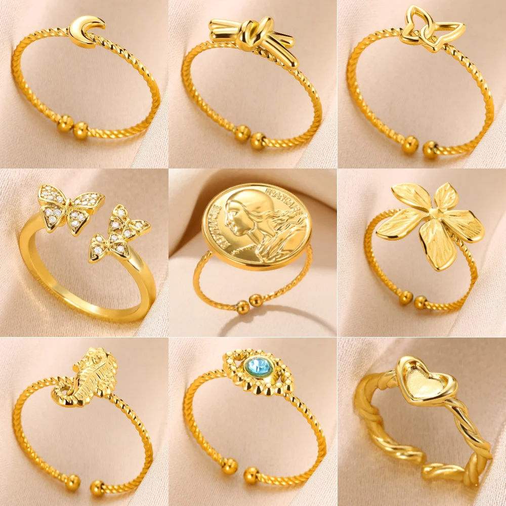 Anillo-de-acero-inoxidable-para-hombre-y-mujer-sortija-con-lazo-abierto ...