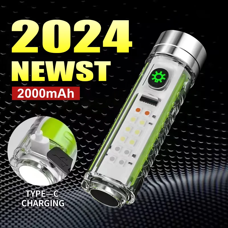 2024-Rechargeable-LED-Flashlight-LED-MINI-Keychain-Light-with-Tail ...