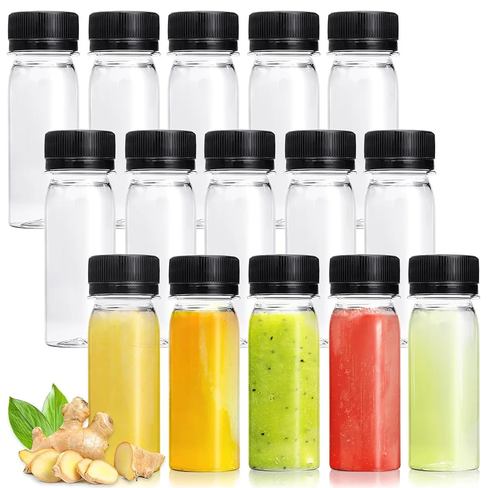 2 oz Small Plastic Bottles for Liquids,Ginger Shot Bottle with Lids ...
