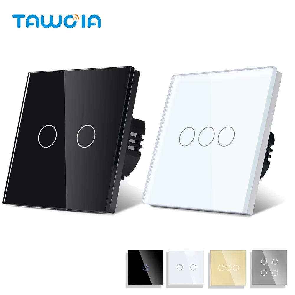 TAWOIA-Touch-Switch-1-2-3-Gang-1-Way-Light-Touch-Switch-With-Glass ...