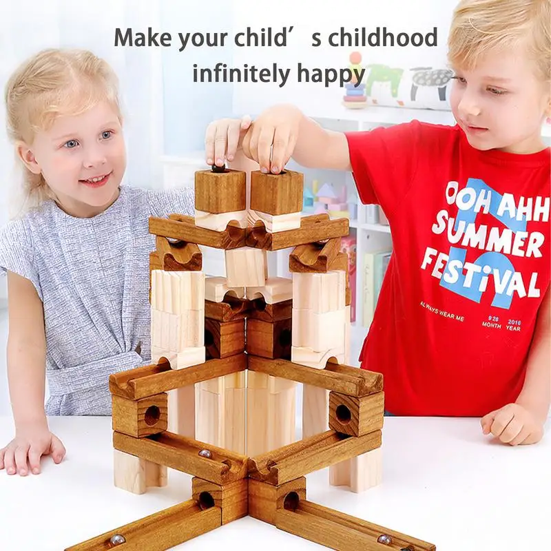 Wooden-Marble-Maze-Run-65-Balls-Wooden-Ball-Drop-Toy-Creative-Funny ...