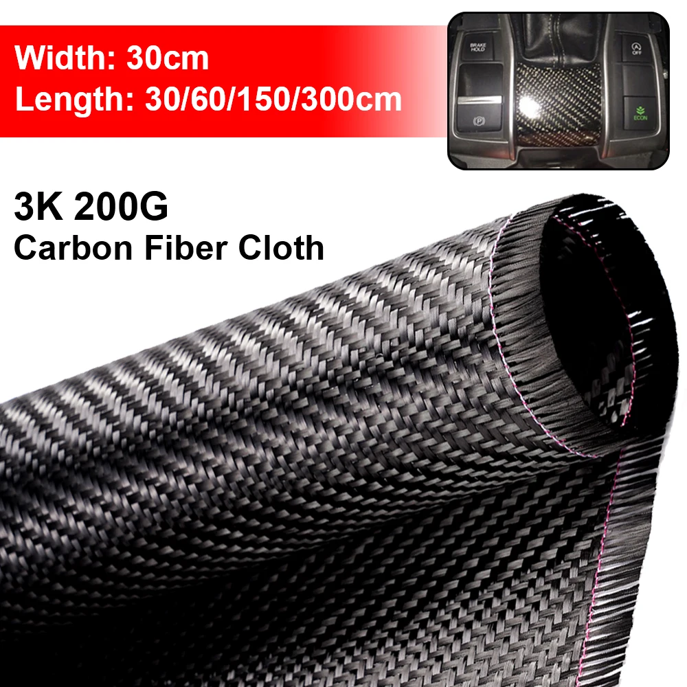 60-100-150-300cm-3K-200gsm-0-2mm-Thickness-30-50cm-Wide-Plain-Carbon ...