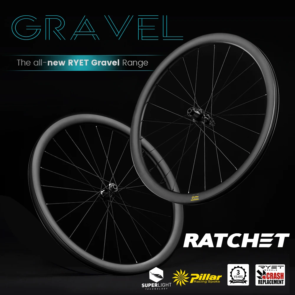 2023-RYET-GRAVEL-Carbon-Wheelsets-Disc-Brake-Ratchet-Hub-Tubeless-Ready ...