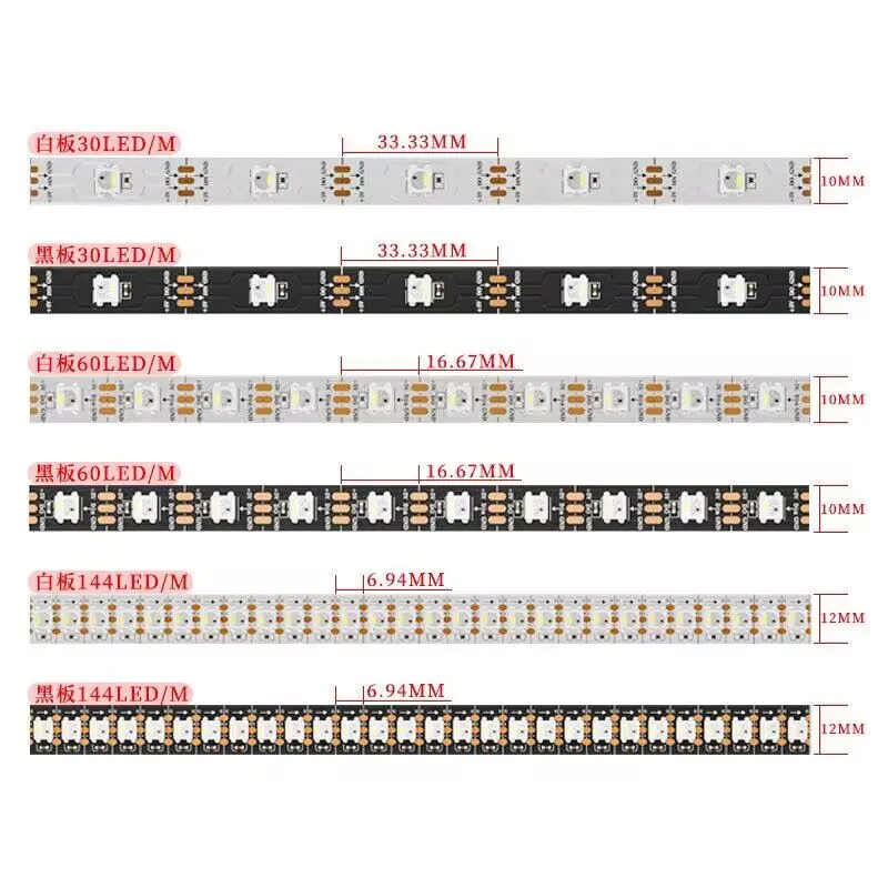 DC5V SK6812 RGBW 4 In 1 Individual Addressable IC 30/60/144 Leds/Pixels ...