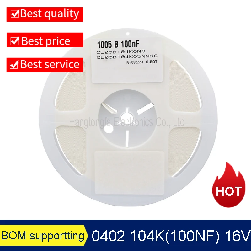 10000PCS-Chip-Capacitor-1005-100NF-0-1UF-0402-104K-16V-X7R-10-Ceramic ...