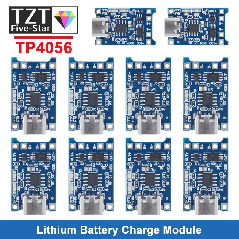 10pcs-5V-1A-18650-TP4056-Lithium-Battery-Charger-Module-Charging-Board ...