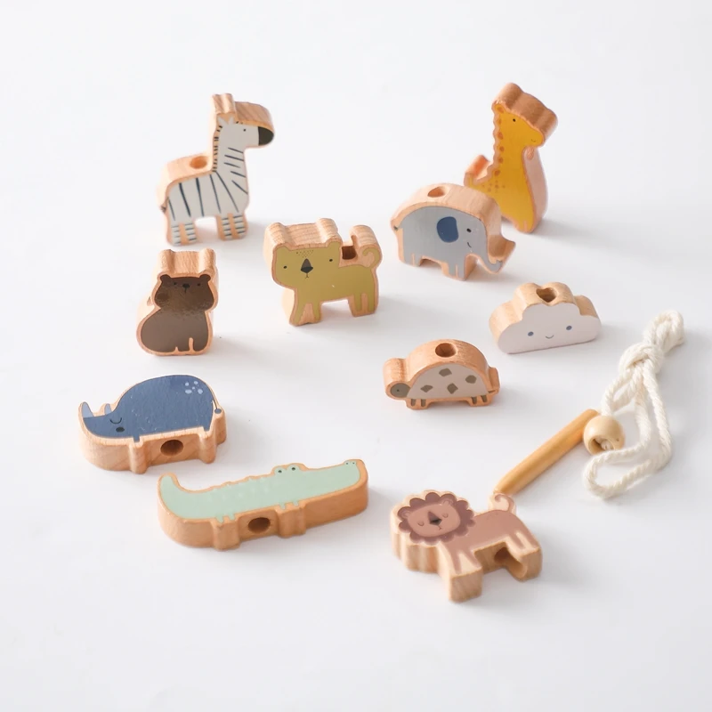 Baby-Montessori-Toy-Wooden-Animal-Threading-Stacking-Toy-Block-Board ...