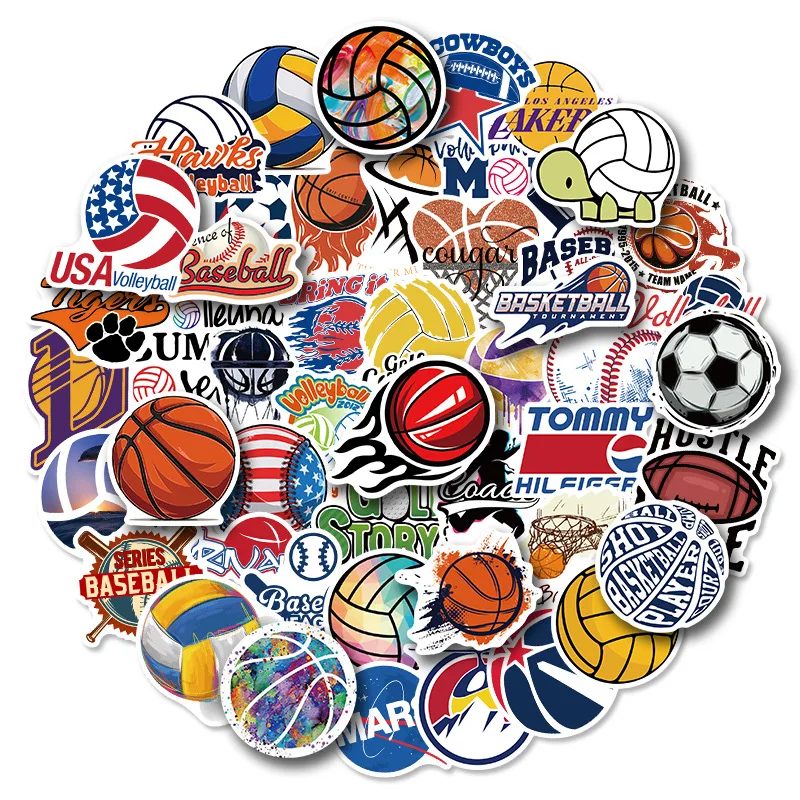 50pcs-Ball-Sports-DIY-Sticker-Waterproof-Phone-Case-Luggage-Guitar ...