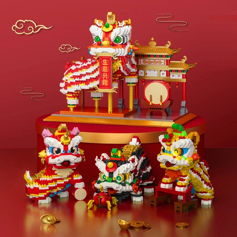 Chinese-Lion-Dance-Building-Blocks-New-Year-Spring-Festival-Gift ...