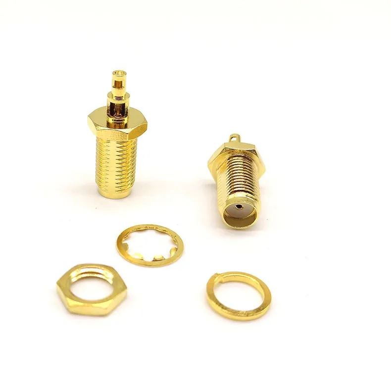 100PCS RPSMA RP-SMA RP SMA Female Splitting Two Windows O-ring Bulkhead ...