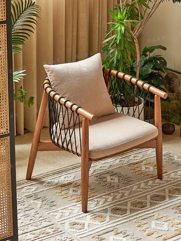 Single-Casual-Sofa-Chair-Nordic-Solid-Wood-Simple-Balcony-Braided-Rope ...