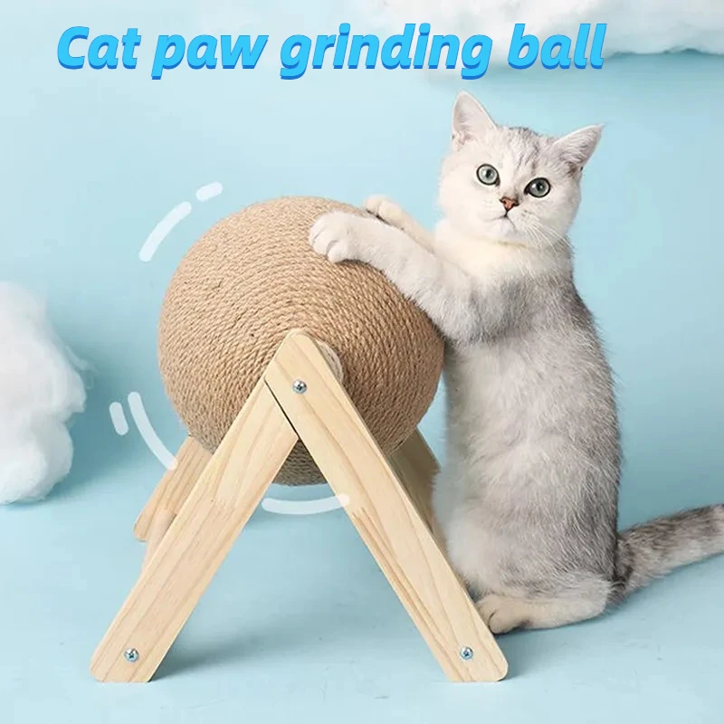 1-Pc-Cat-Grab-Ball-Home-Toy-Wooden-Durable-and-Sturdy-Standing-Cat-Grab ...