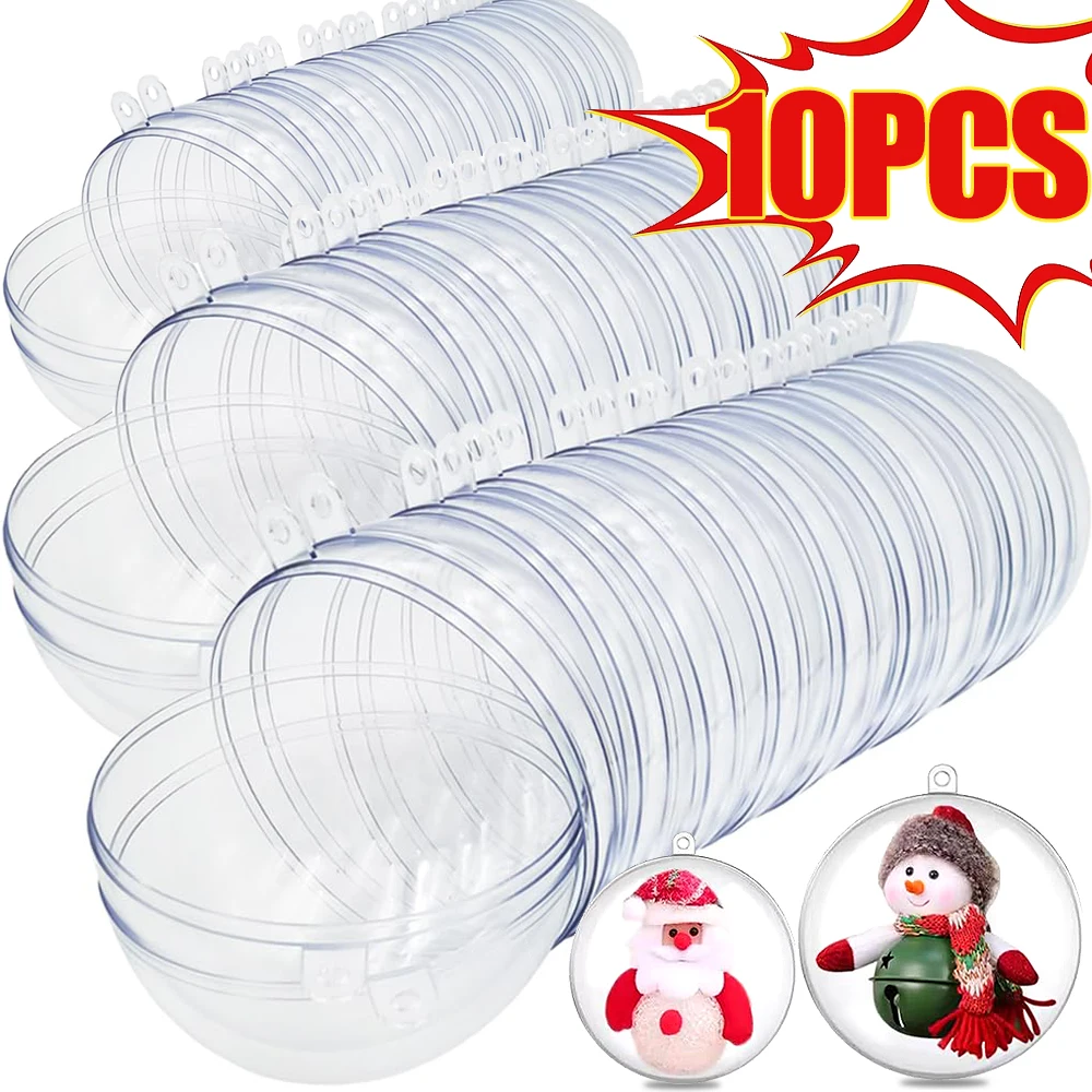 Christmas-Ornaments-Balls-DIY-Fillable-Bauble-Plastic-Transparent ...