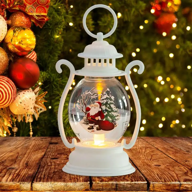 Christmas-lantern-LED-Lighted-Snowman-Lamp-with-Santa-Claus-Decorative ...