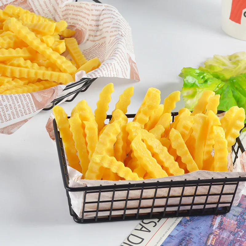 10Pcs Simulation French Fries Wolf Tooth Fries Model Food Model Burger ...