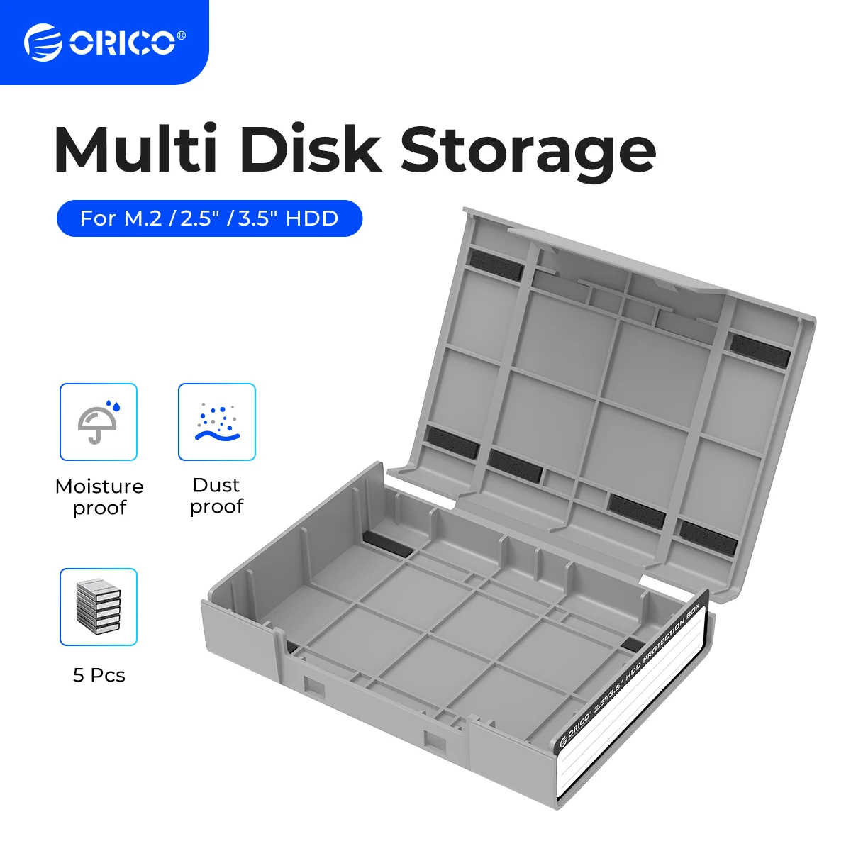 ORICO-3-5-Inch-HDD-ProtectIon-Box-5-PCS-Storage-Box-Multi-disk-Storage ...