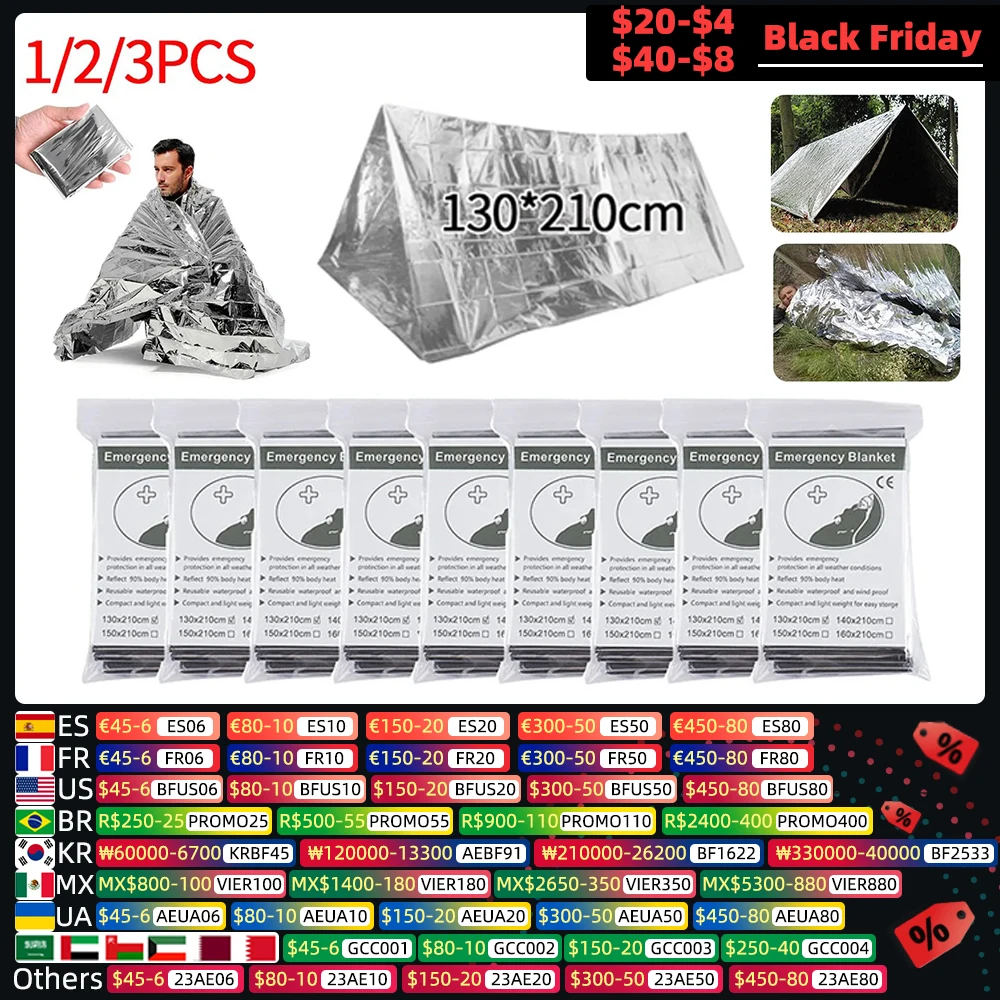 1-3Pcs-First-Aid-Blanket-Outdoor-Thermal-Emergency-Blankets-Silver-Foil ...