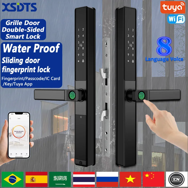 Double-Side-Smart-Door-Lock-Waterproof-Fingerprint-Password-Card-Tuya ...