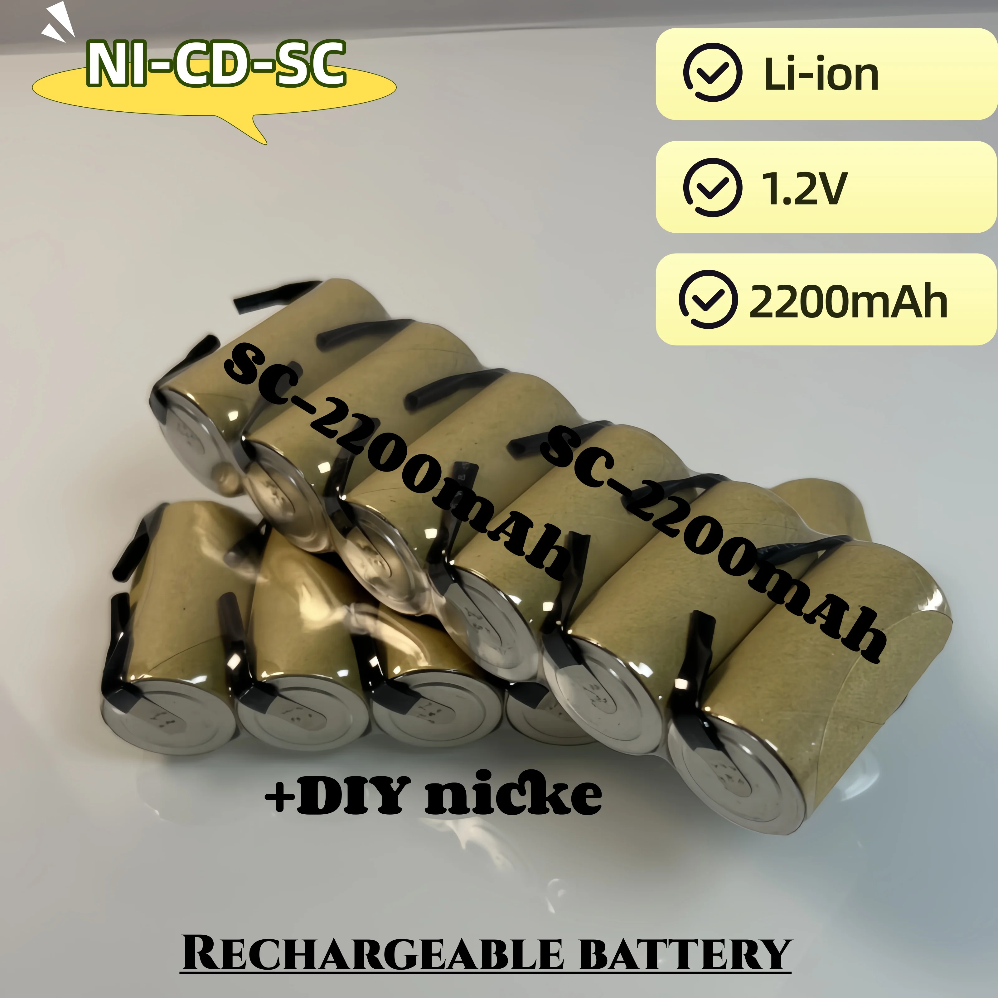 1.2V SC2200mAh Ni-CD Rechargeable Battery-Exact Replacement for ...