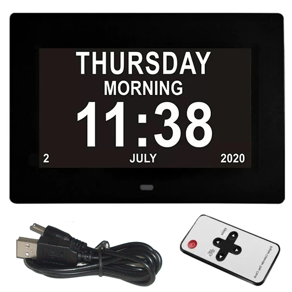 12 Alarms Digital LED Calendar Clock with Multi Languages to display ...