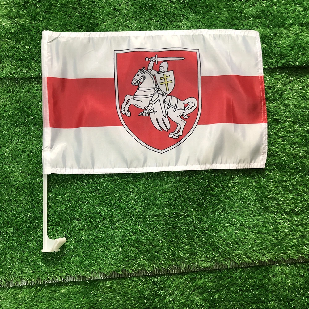 CUSTOM FLAG 30x45cm belarus White Knight Pagonya Flag For Car Windows ...
