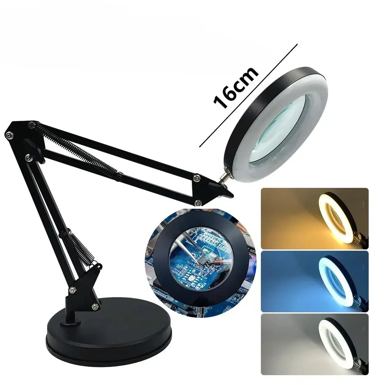 Składana lupa biurkowa z lampkami Led lupa USB z podstawą do czytania ...