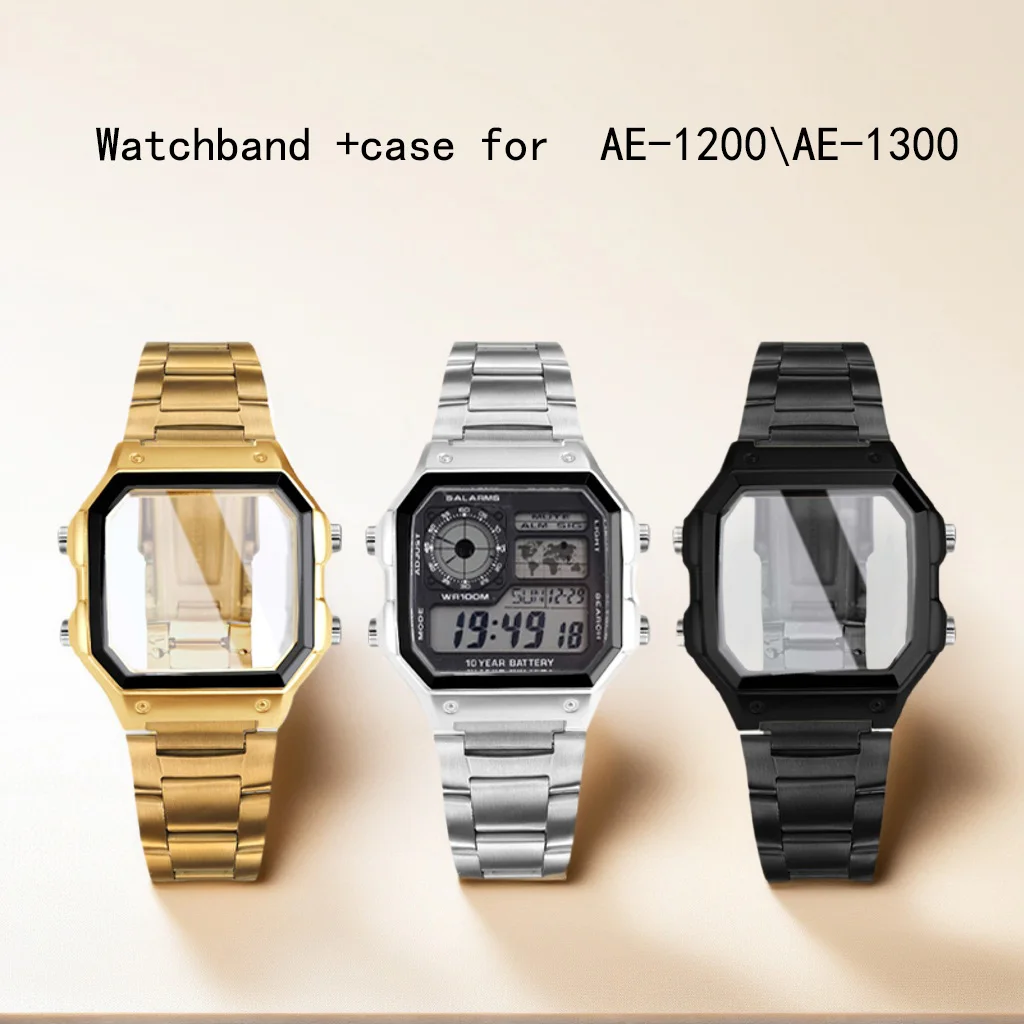 Watch case for adaptation Casio AE1200 AE-1300 modified all metal case ...
