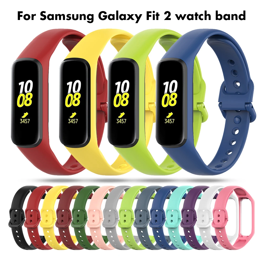 For-Samsung-Galaxy-Fit-2-Smart-watch-band-Soft-Silicone-Strap-Wristband ...