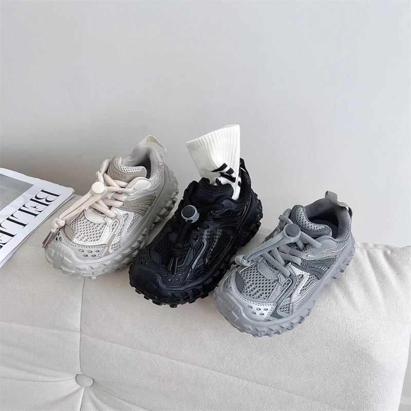 2023 New Fashion Big Kids Chunky Sneakers with Plush Warm Winter Sport ...