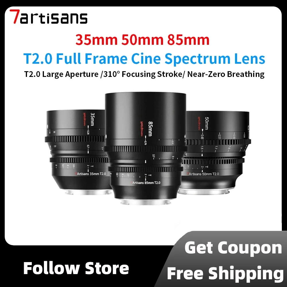 7artisans-35mm-50mm-85mm-T2-0-Full-Frame-Cine-Spectrum-Lens-For-Sony-E ...