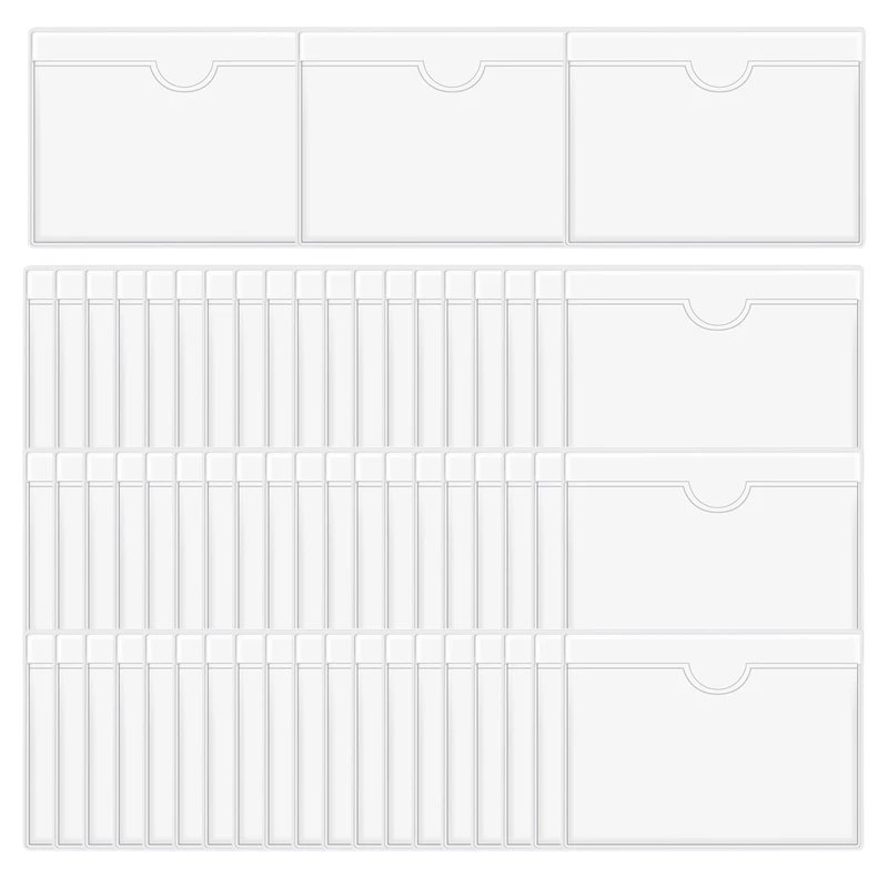 60Pcs-Self-Adhesive-Label-Holder-Card-Pockets-Label-Holder-Clear ...