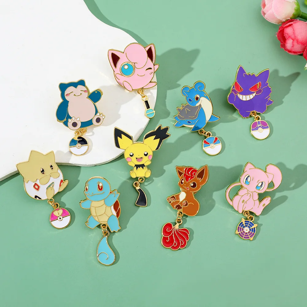 Cartoon-Anime-Pokemon-Series-Enamel-Pins-Lovely-Cute-Pikachu-Squirtle ...
