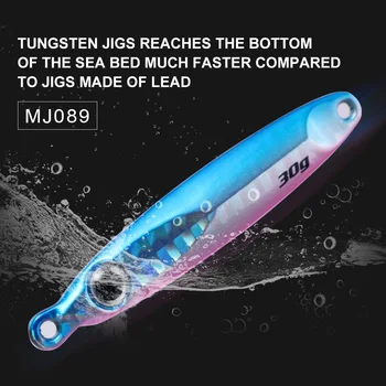 Jiggingpro 10g 15g 25g 30g 40g 60g Tungsten Jig Sea Fishing Long ...