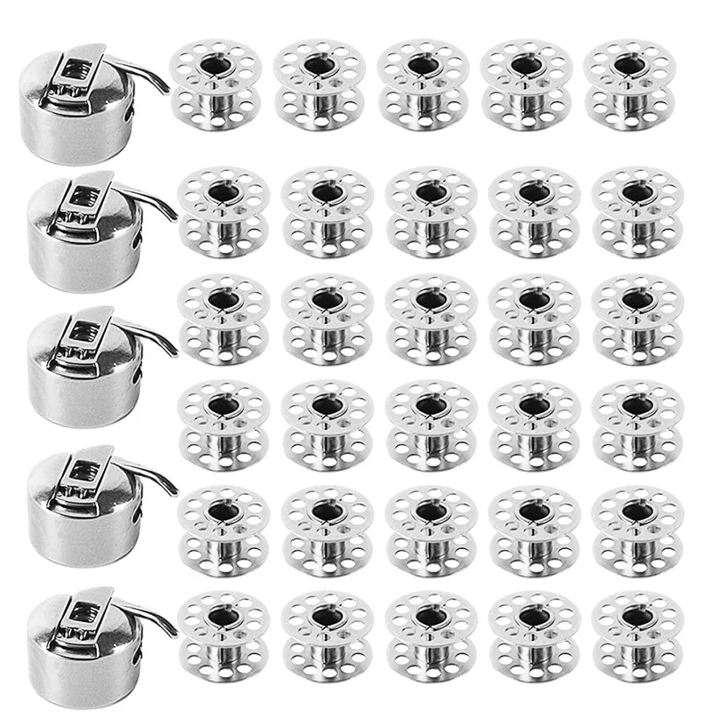 6pcs-Sewing-Machine-Bobbins-Case-and-Metal-Bobbins-Spool-Suitable-DIY ...