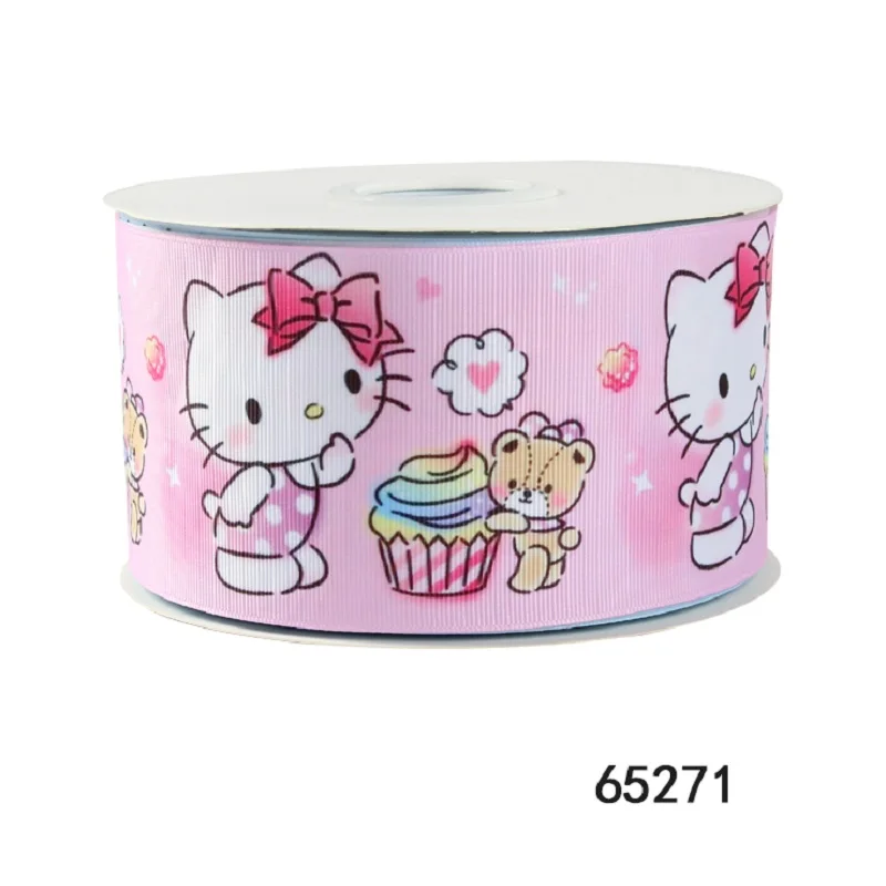 5Yards-75mm-Hello-Kitty-Ribbon-Printed-Sanrio-Cartoon-Grosgrain-Ribbons ...