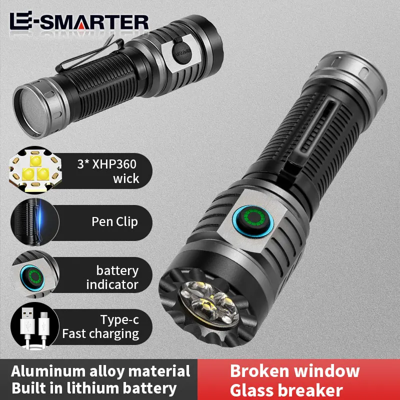 3LED-High-Lumen-Flashlight-Mini-Portable-Tactical-Flashlight-Outdoor ...