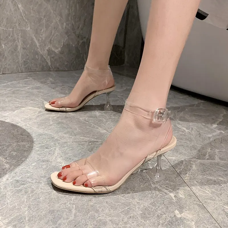 2020-New-Women-Transparent-Shoes-High-Heel-Buckle-Strap-sandals-Casual ...