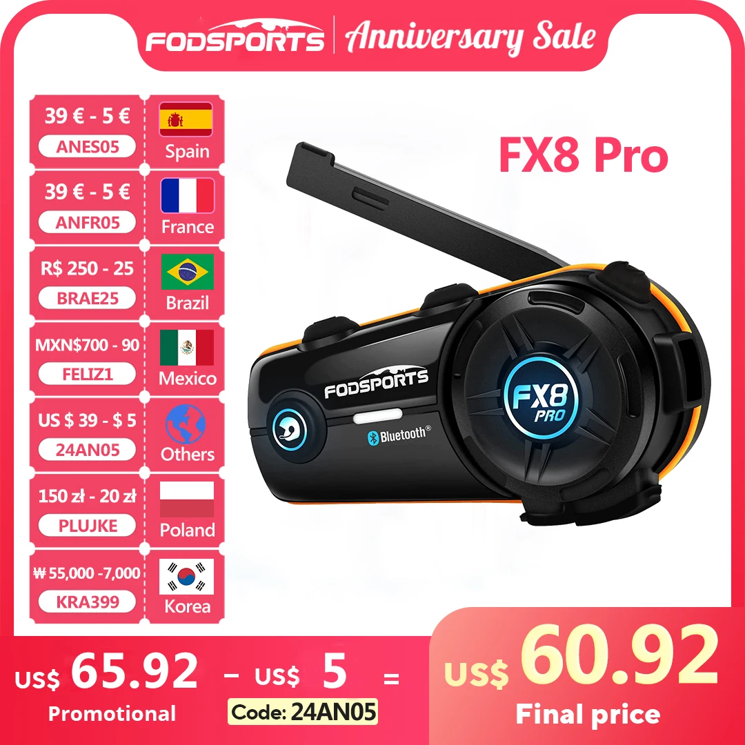 Fodsports-FX8-Pro-Motorcycle-Intercom-Dual-Bluetooth-Helmet-Headset-for ...